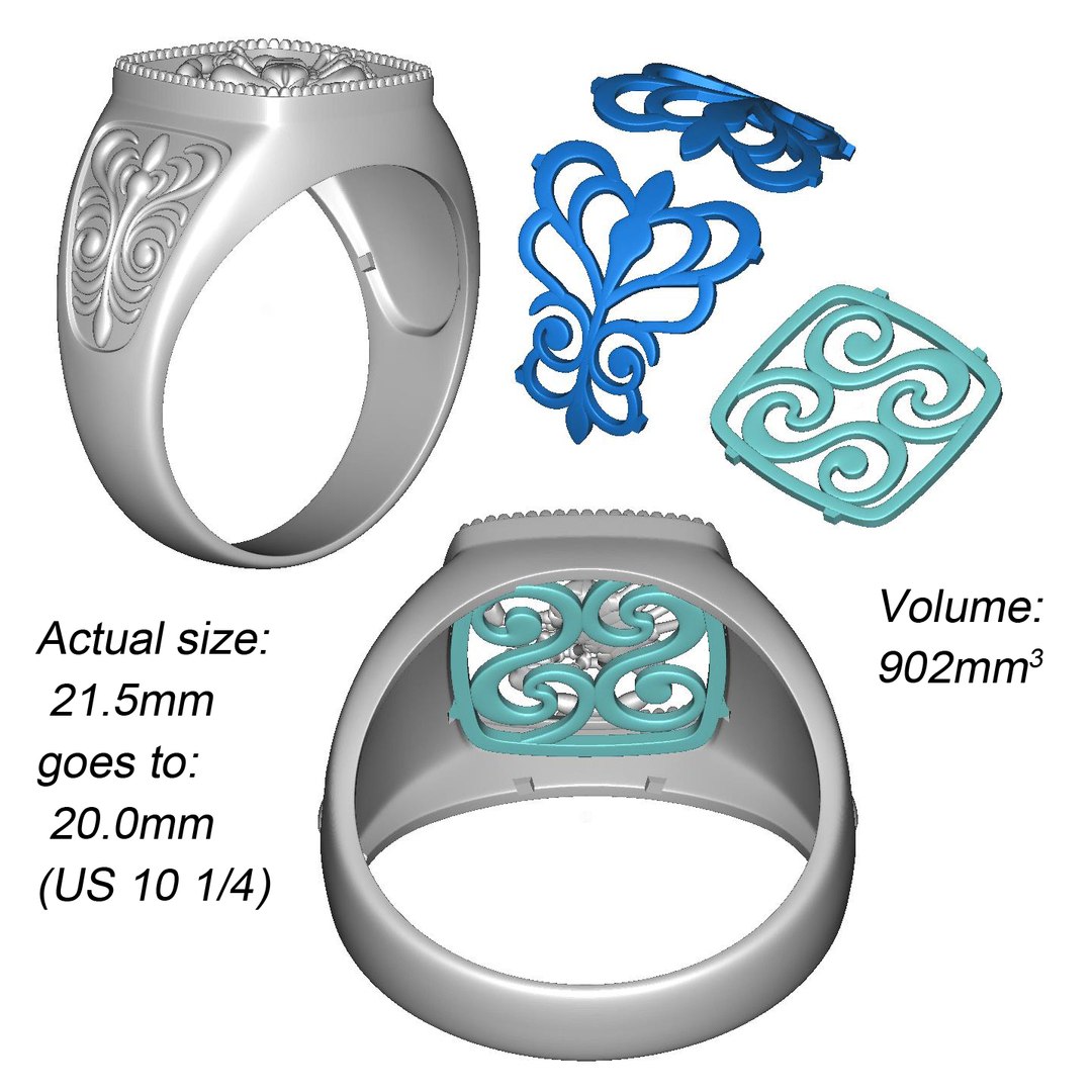 Printing ring onyx silver 3D model - TurboSquid 1529764