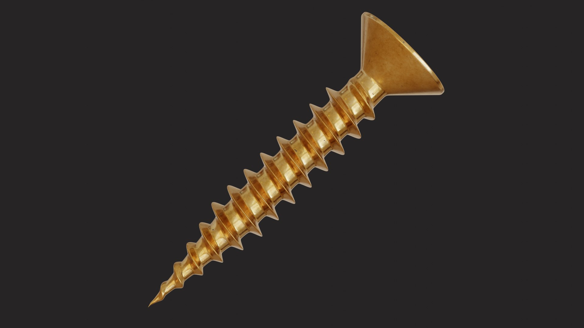 Brass 10 Gauge Wood Screw 3D Model - TurboSquid 1486391
