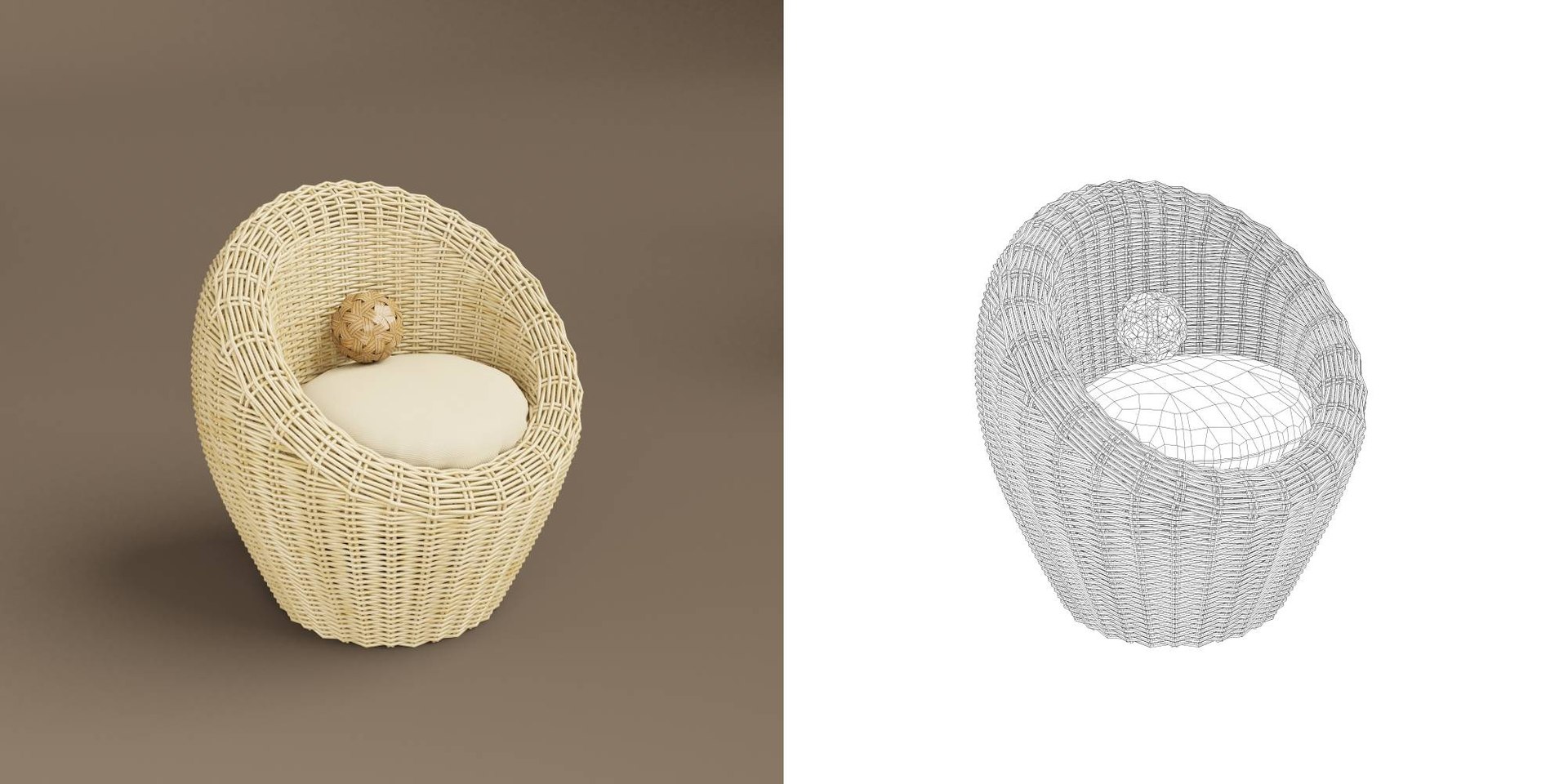 Free wicker set seats 3D model - TurboSquid 1503024