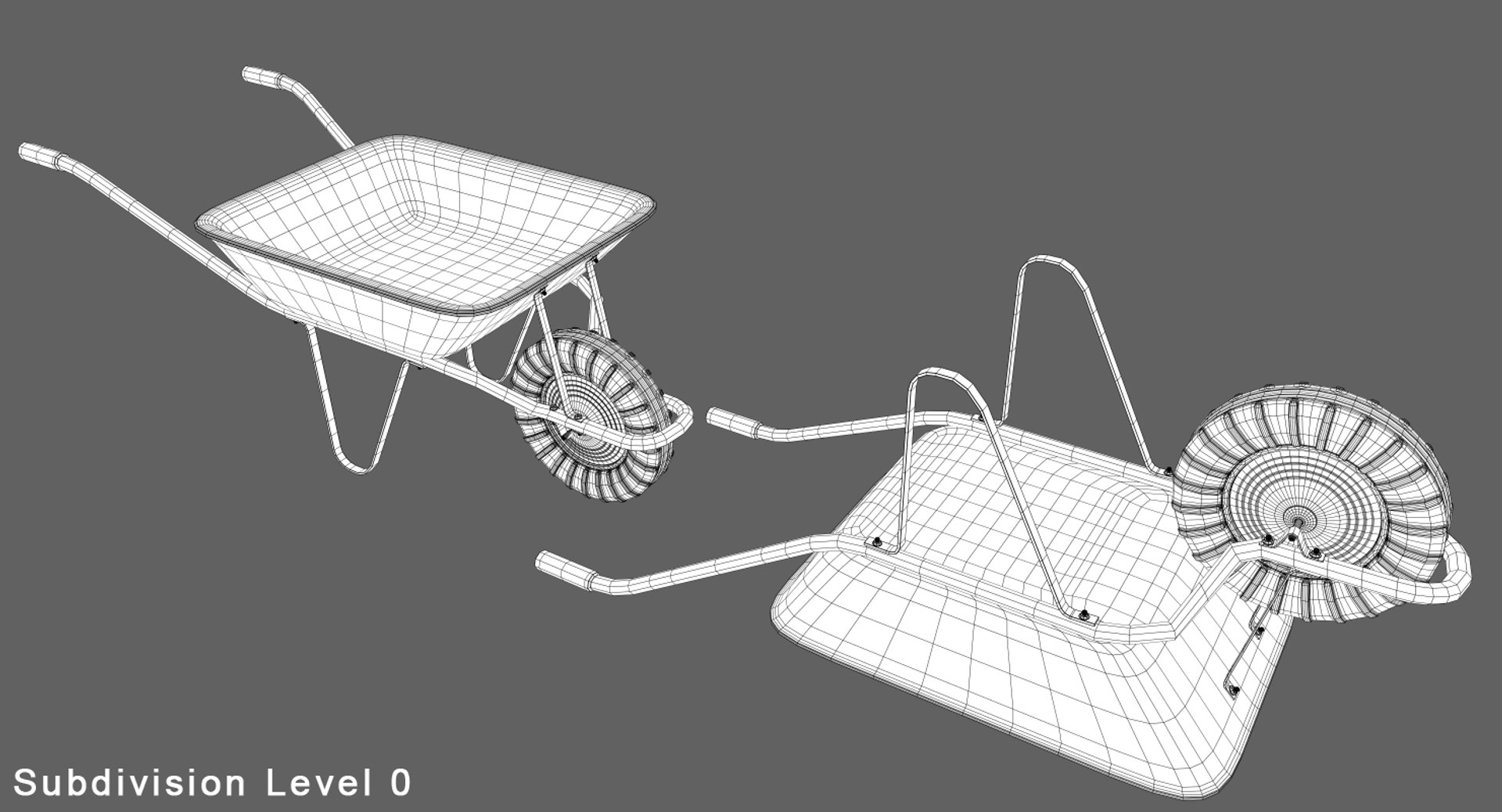 3d model of 4k wheelbarrow