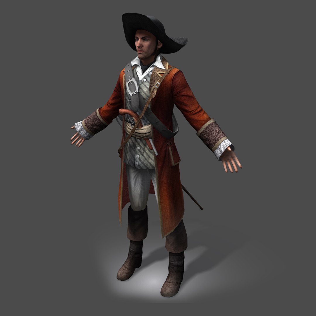 3d model pirate lord real-time