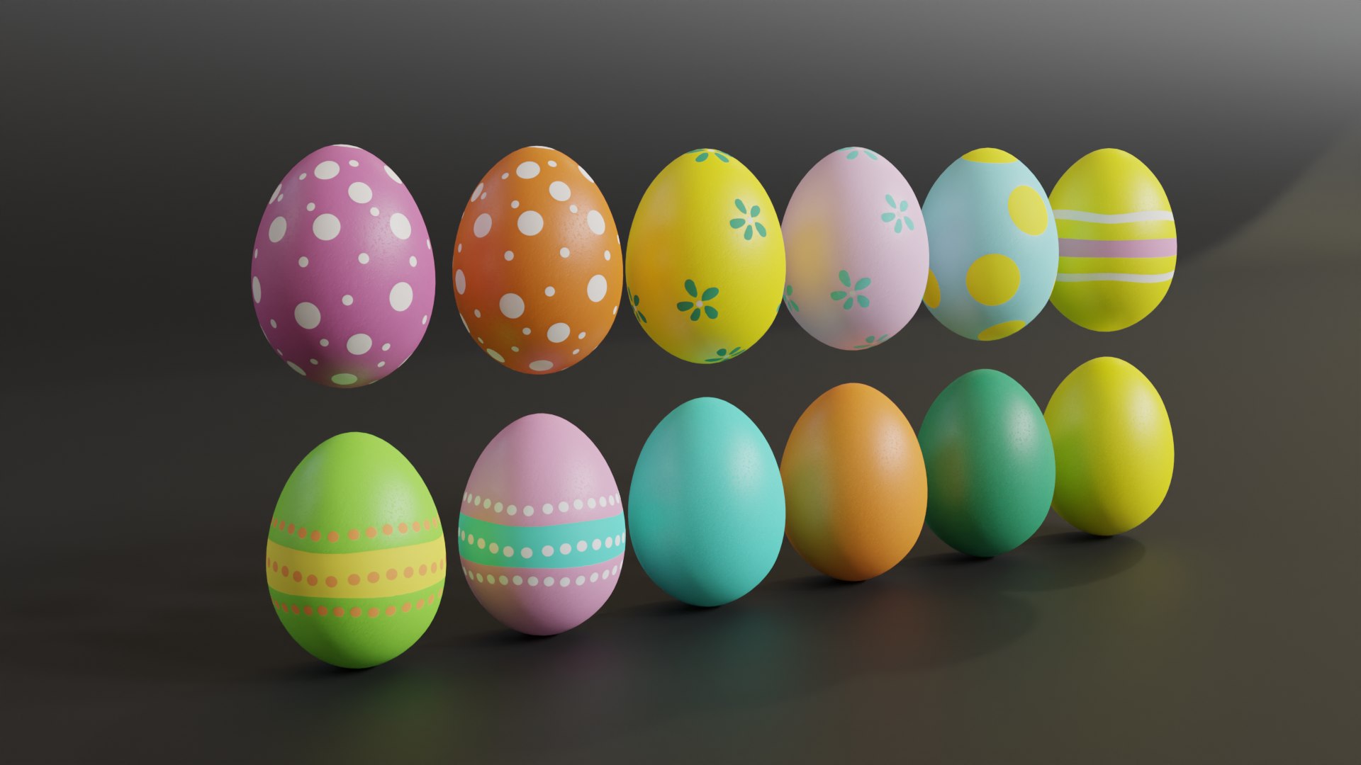 3D Easter Basket With Eggs Model - TurboSquid 2032405