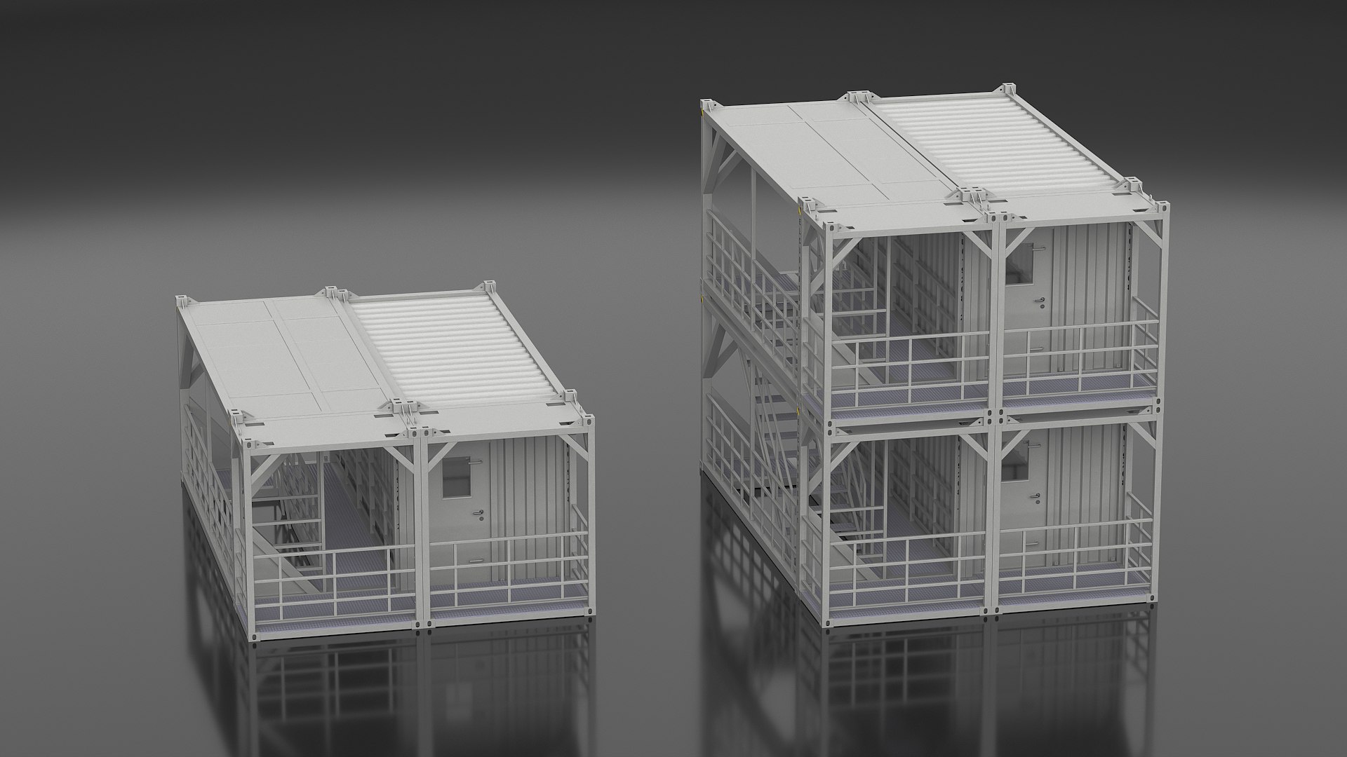 Industrial Two-Level Access Platform Gray 3D Model - TurboSquid 2433454