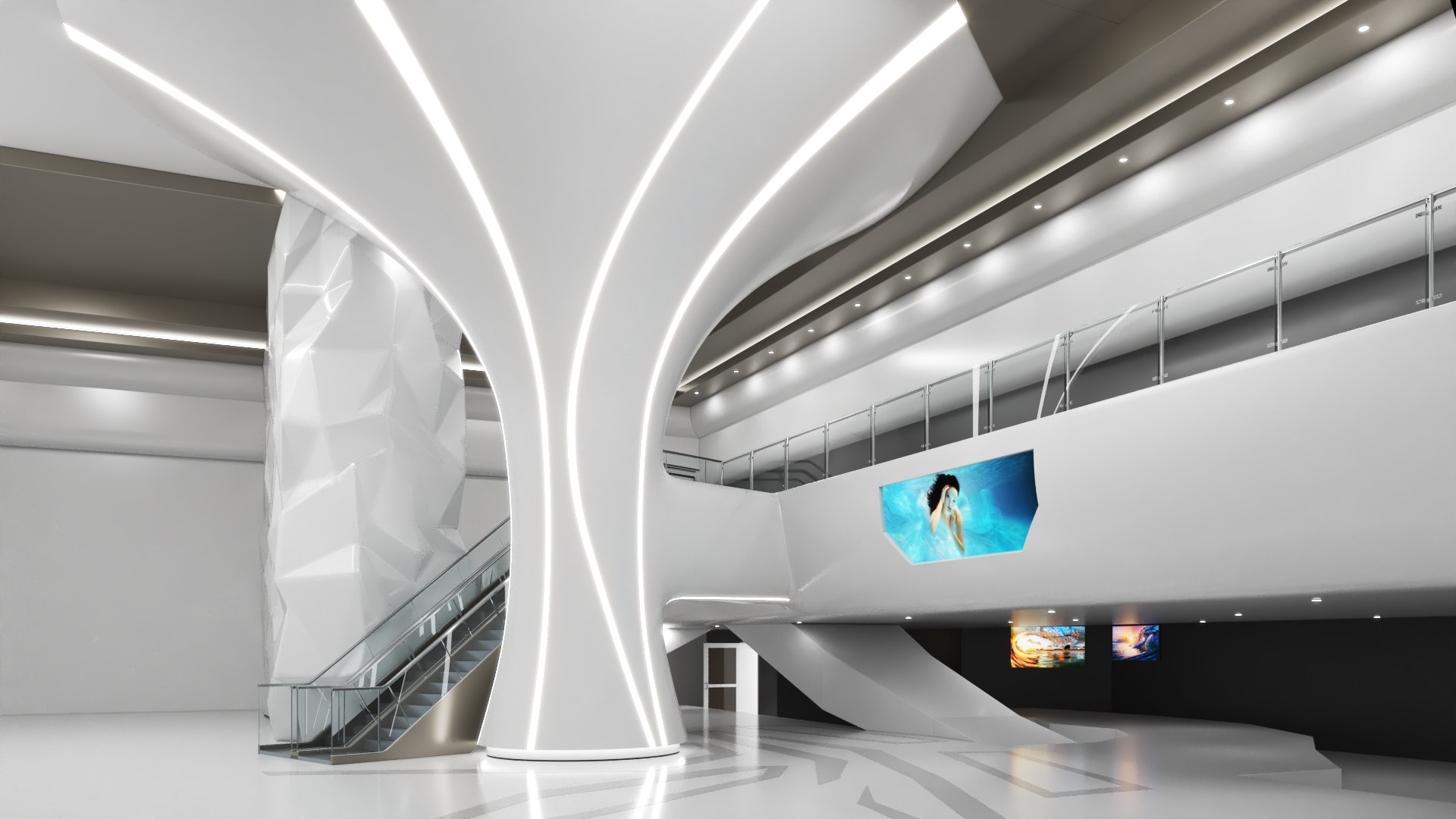 3D Futuristic Shopping Center 02 - TurboSquid 2138970