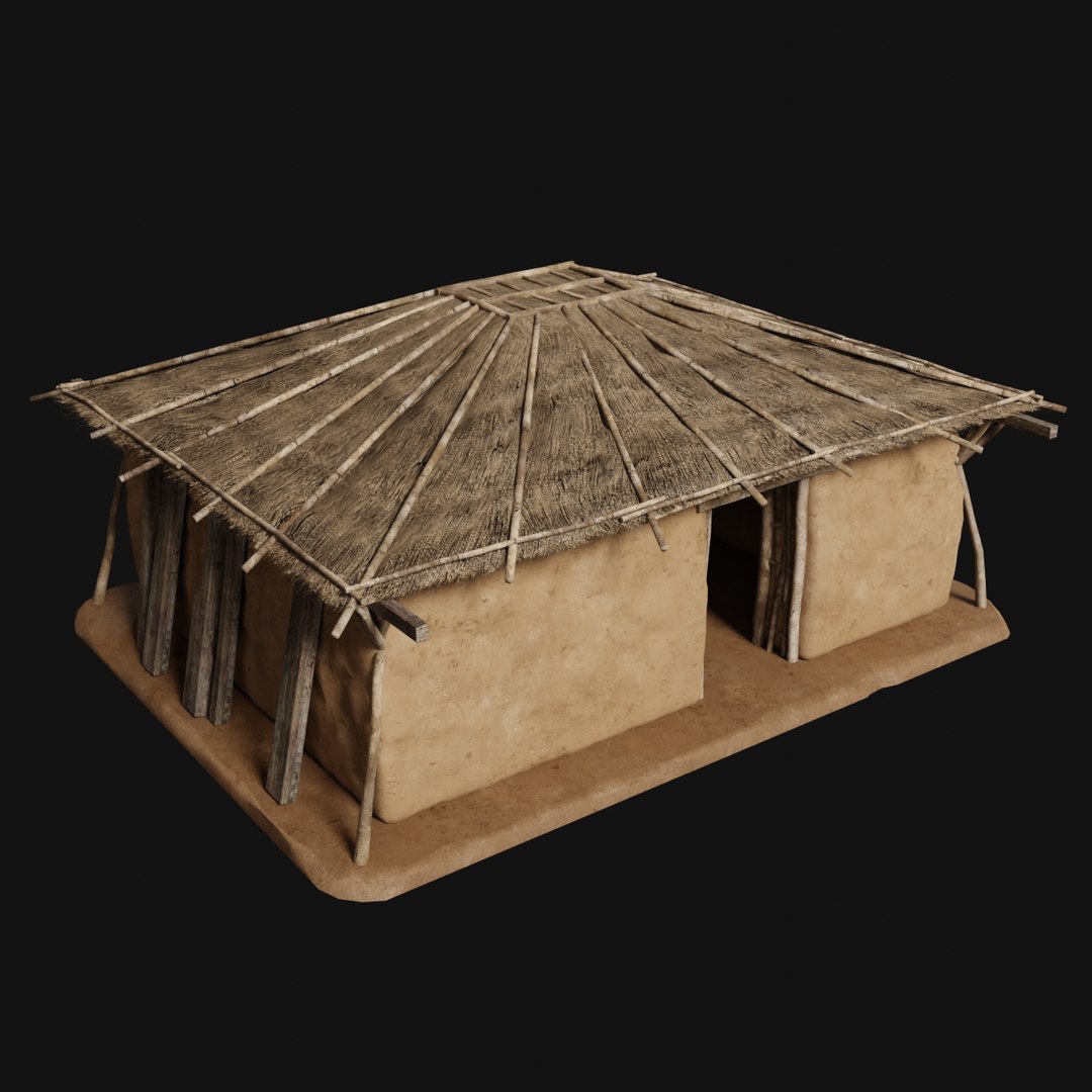 3D Model PRIMITIVE PRIMAL HUTS SHELTER HOUSE COTTAGE SETTLEMENT BUILDER ...