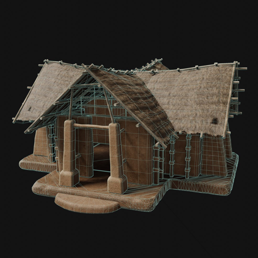 3D Model PRIMITIVE PRIMAL HUTS SHELTER HOUSE COTTAGE SETTLEMENT BUILDER ...