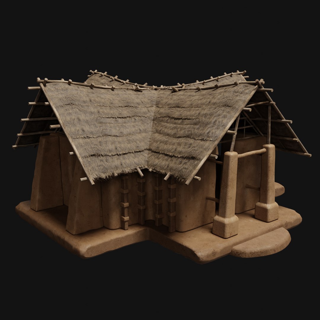 3D model PRIMITIVE PRIMAL HUTS SHELTER HOUSE COTTAGE SETTLEMENT BUILDER ...