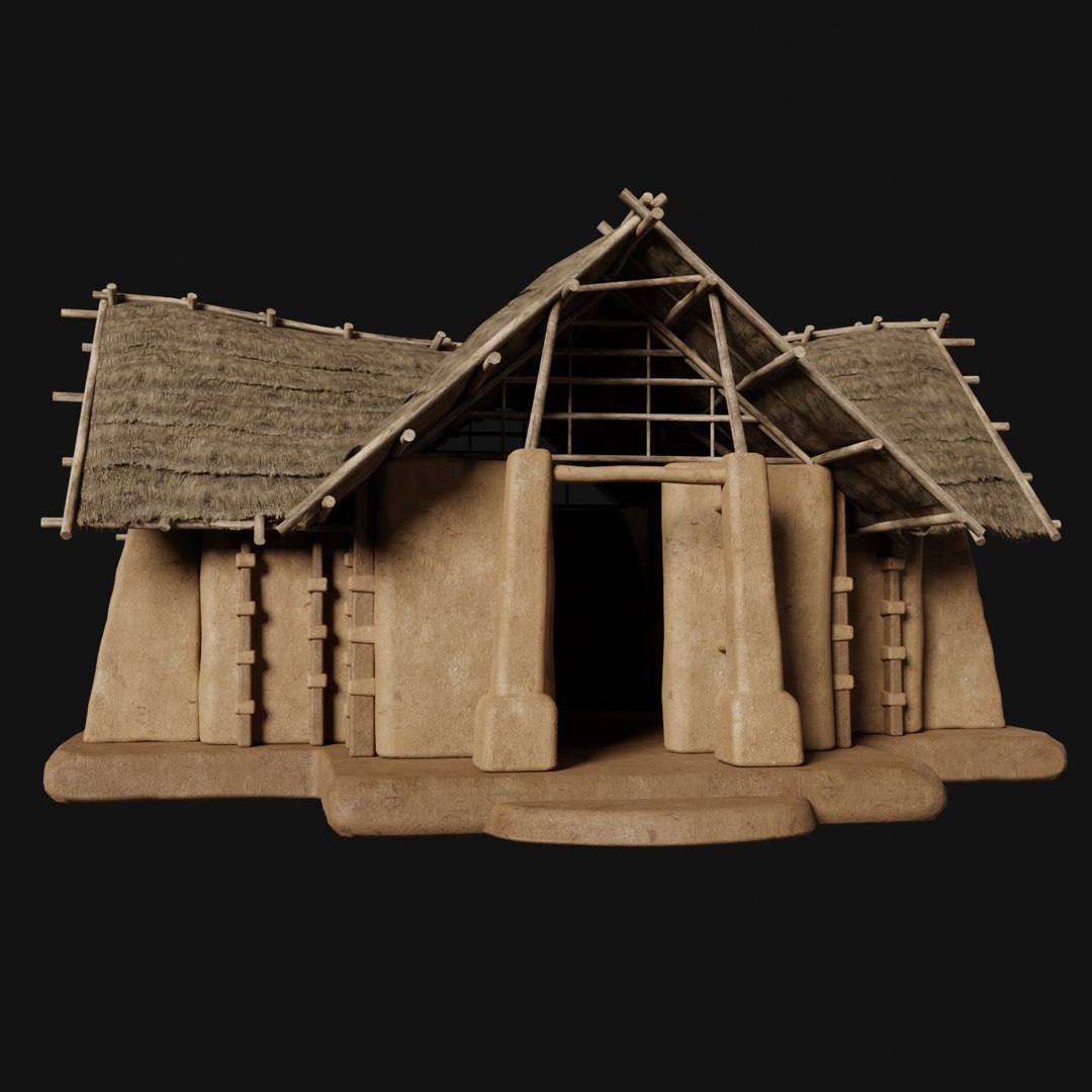 3D model PRIMITIVE PRIMAL HUTS SHELTER HOUSE COTTAGE SETTLEMENT BUILDER ...