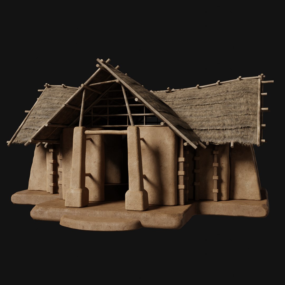 3D model PRIMITIVE PRIMAL HUTS SHELTER HOUSE COTTAGE SETTLEMENT BUILDER ...