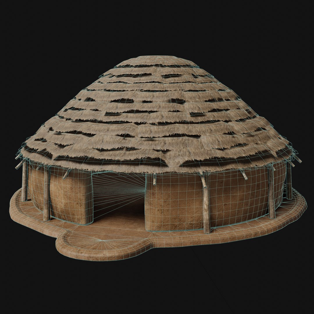 3D Model PRIMITIVE PRIMAL HUTS SHELTER HOUSE COTTAGE SETTLEMENT BUILDER ...