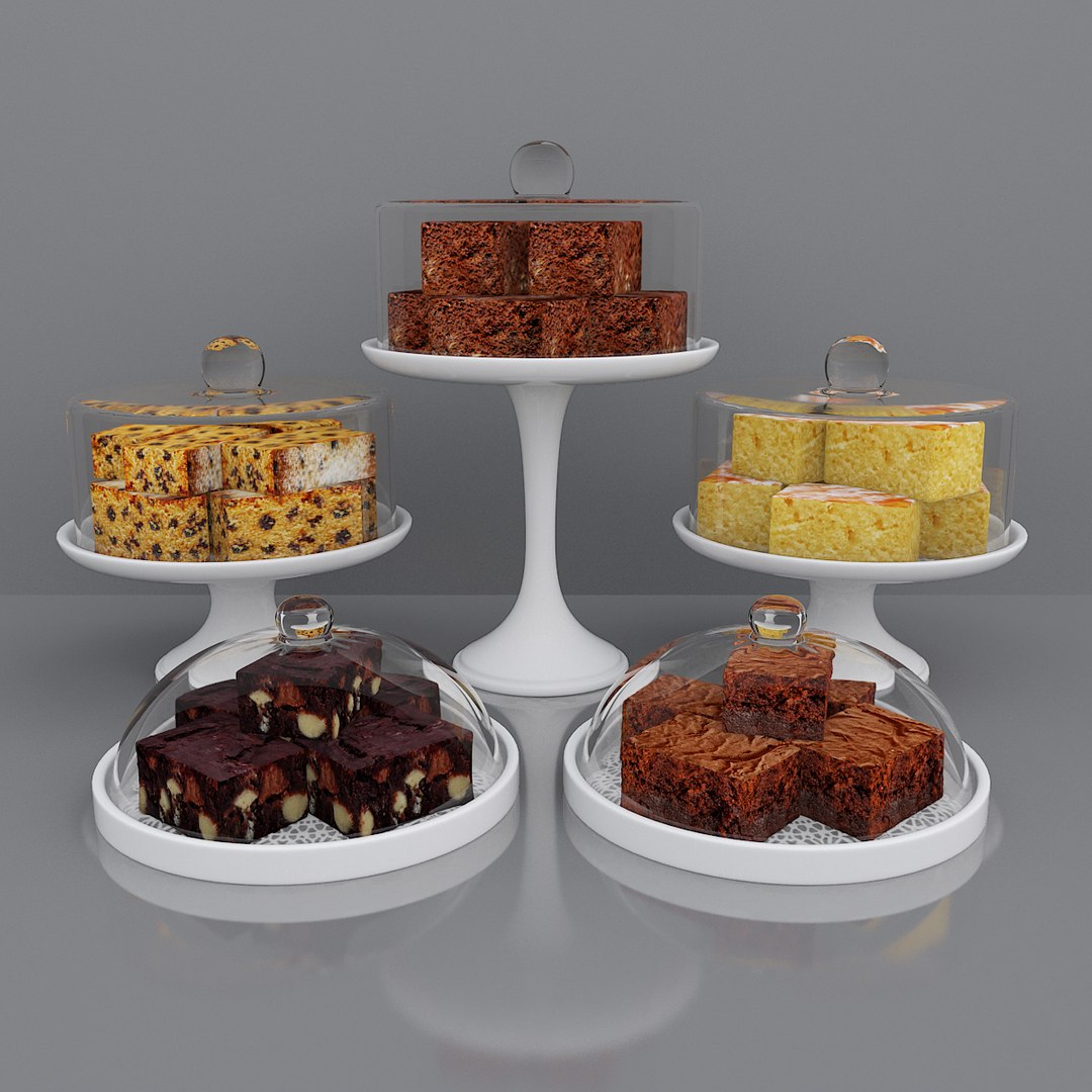 Brownies And Cake Bars 3D Model - TurboSquid 1900823