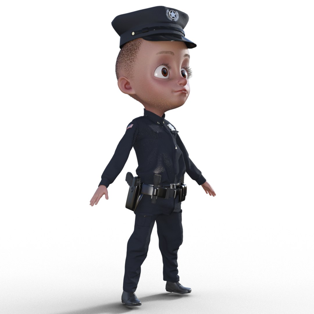 3D Cartoon Police Man Model - TurboSquid 1921108