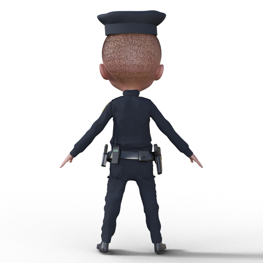 3D Cartoon Police Man Model - TurboSquid 1921108
