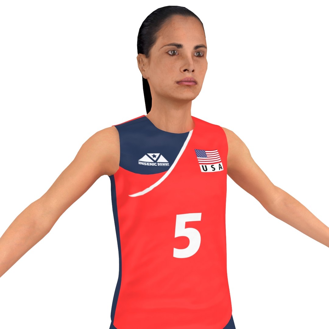 3D Model Female Volleyball Player Ball - TurboSquid 1307822