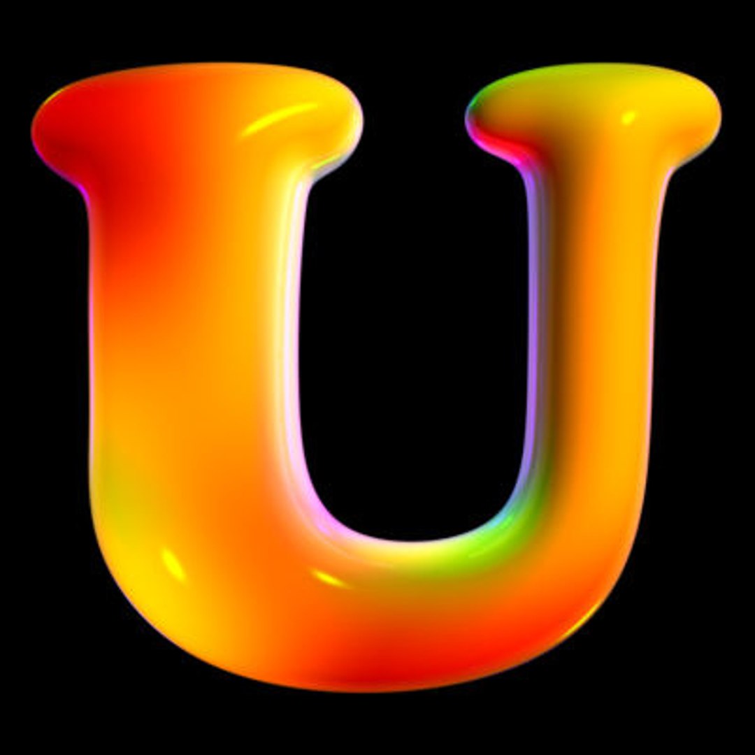 3d organic font letter u