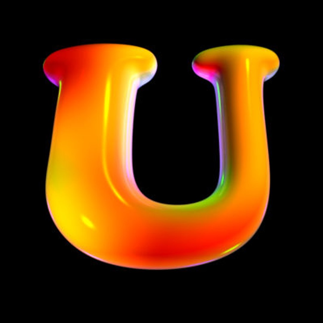 3d organic font letter u