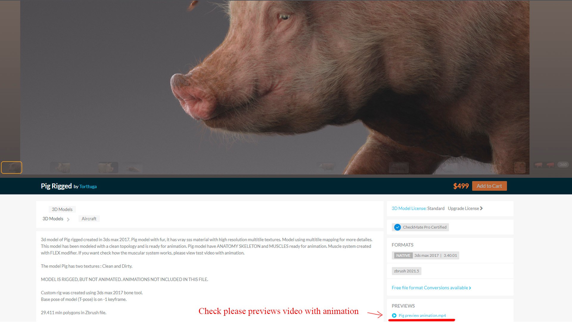 Pig ANIMATED 3D Model - TurboSquid 1850875