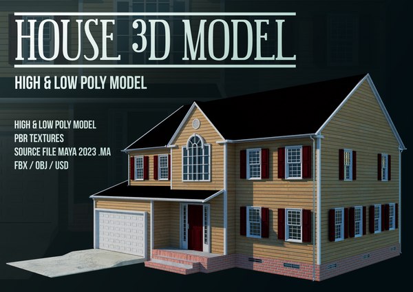 modelo 3d Casa modelo 3d 01 - Modelo de alta baja poli - TurboSquid 2146644
