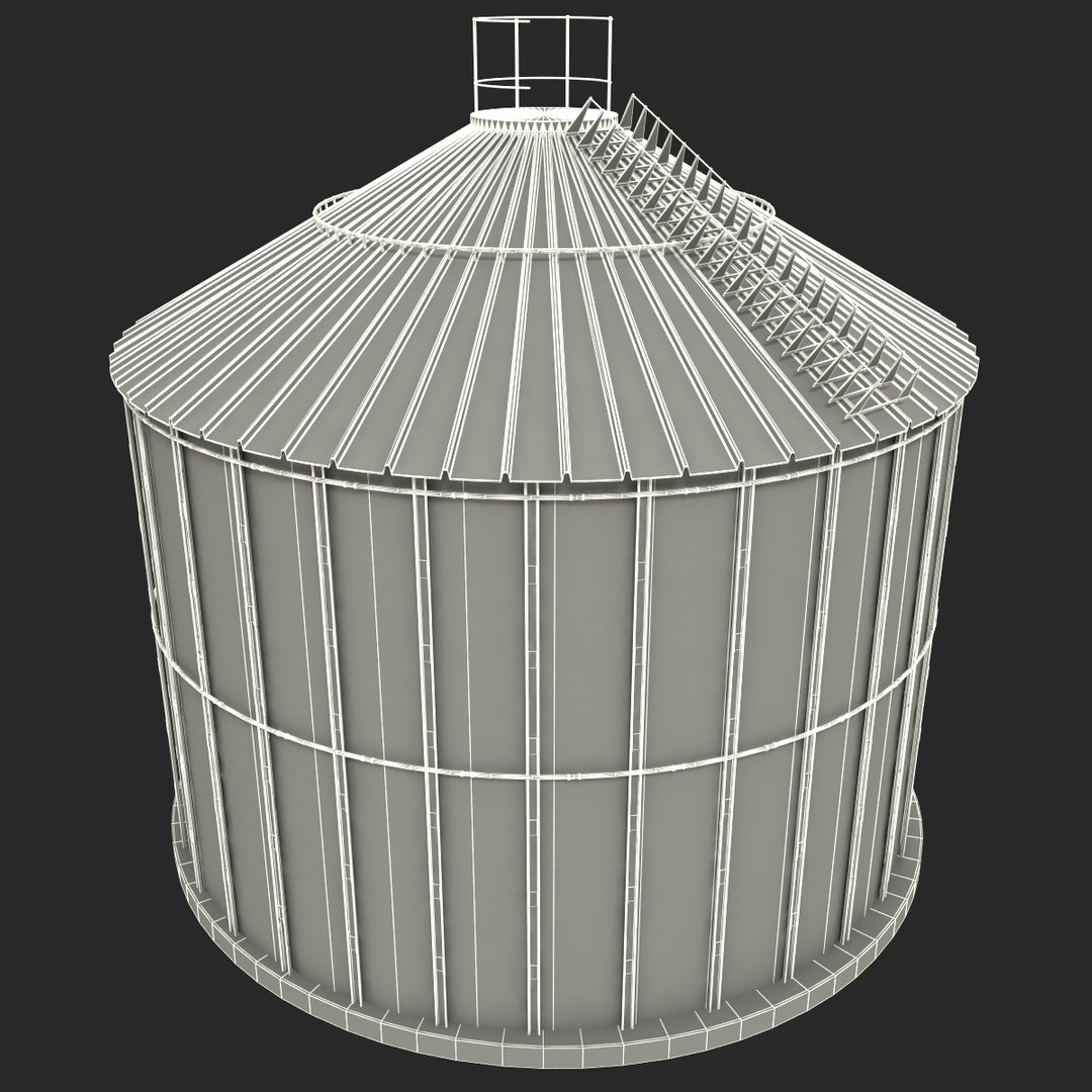 realistic steel silos 3d max