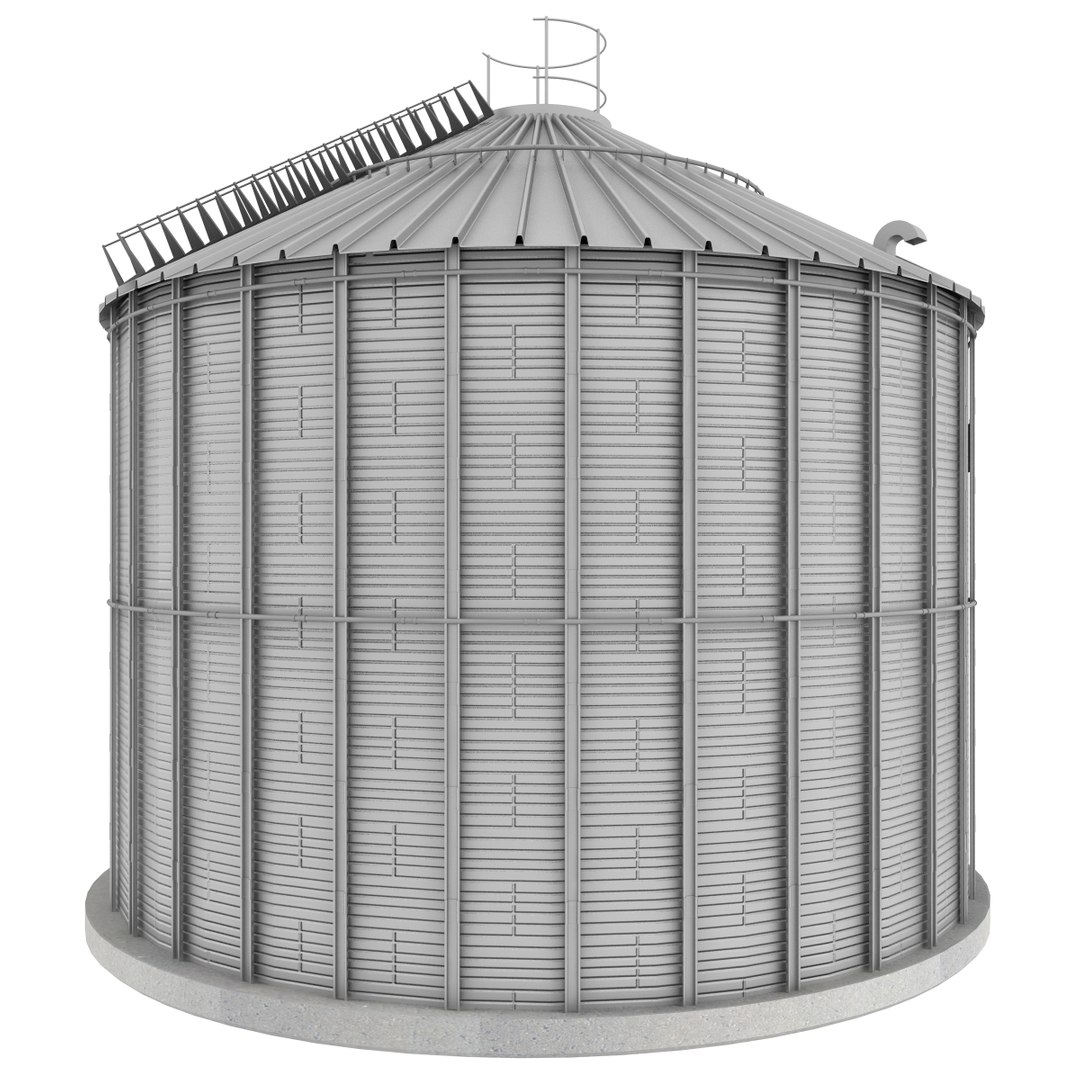 realistic steel silos 3d max