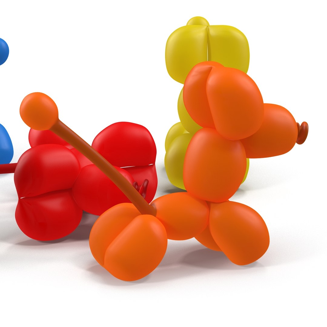 3d c4d balloon poodles set