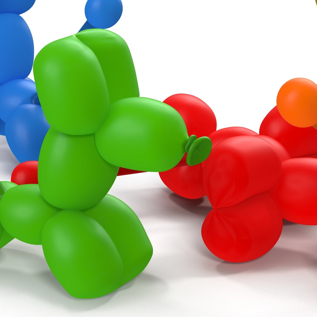 3d c4d balloon poodles set