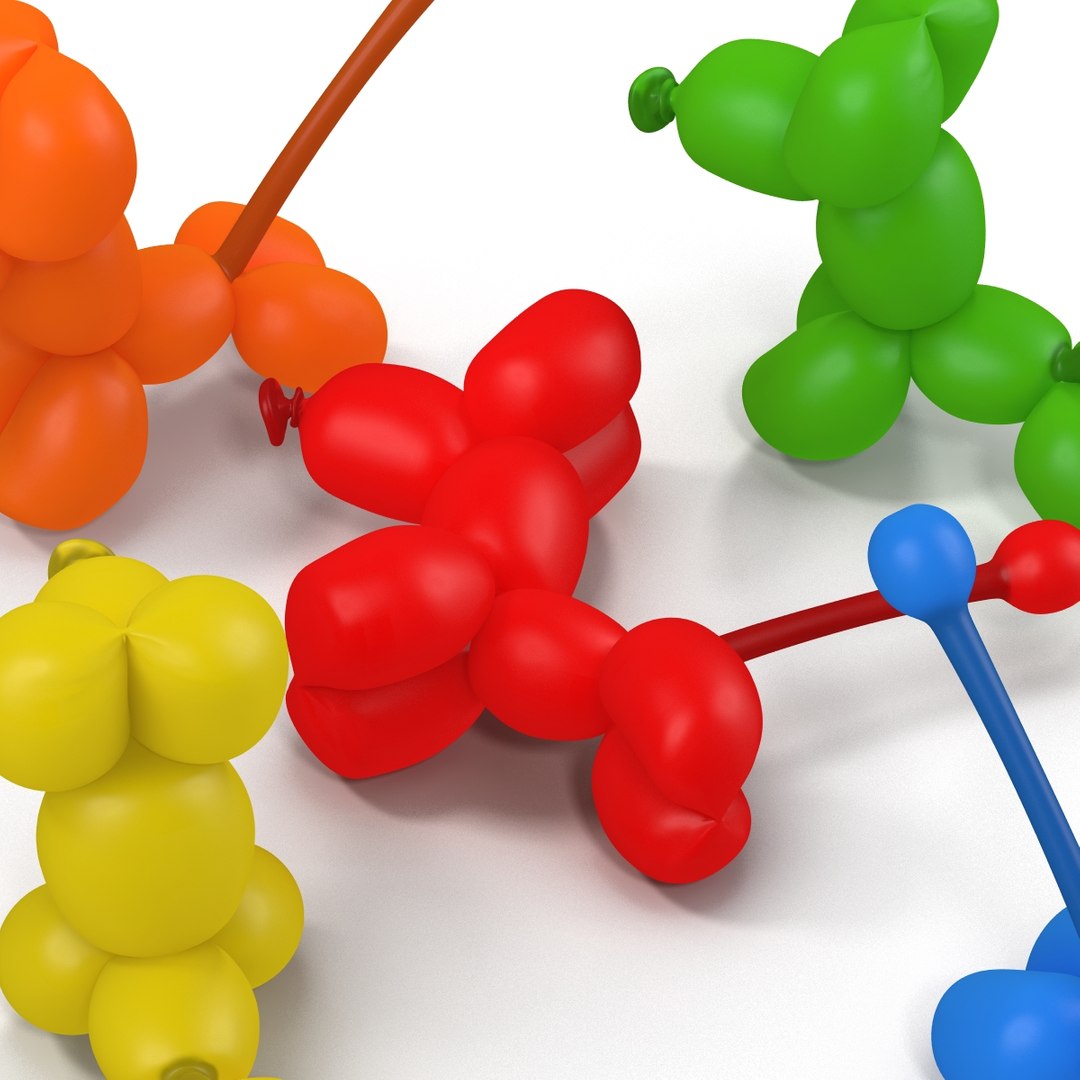 3d c4d balloon poodles set