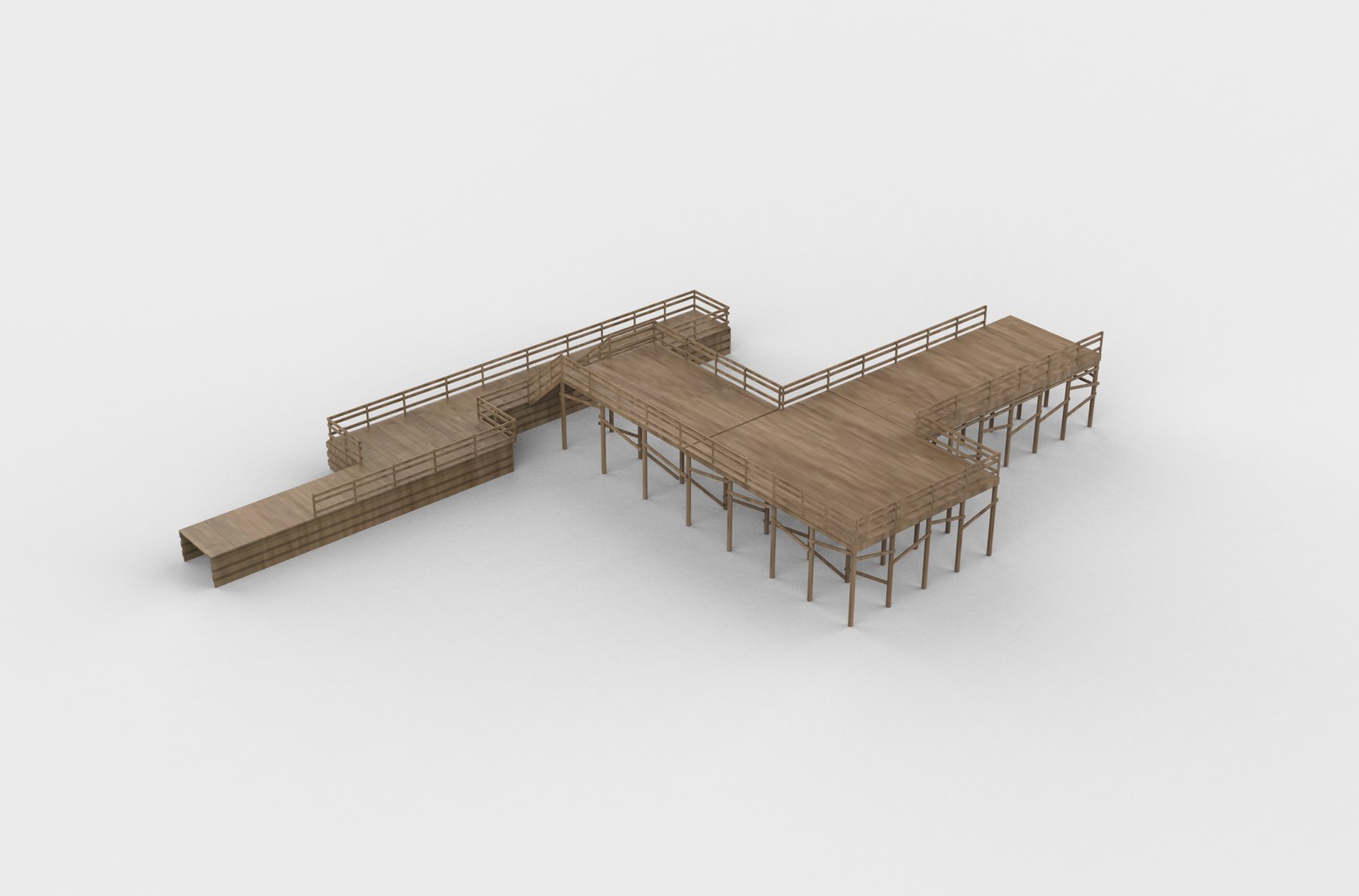 3D Wooden Walkway 3D Model - TurboSquid 2493213