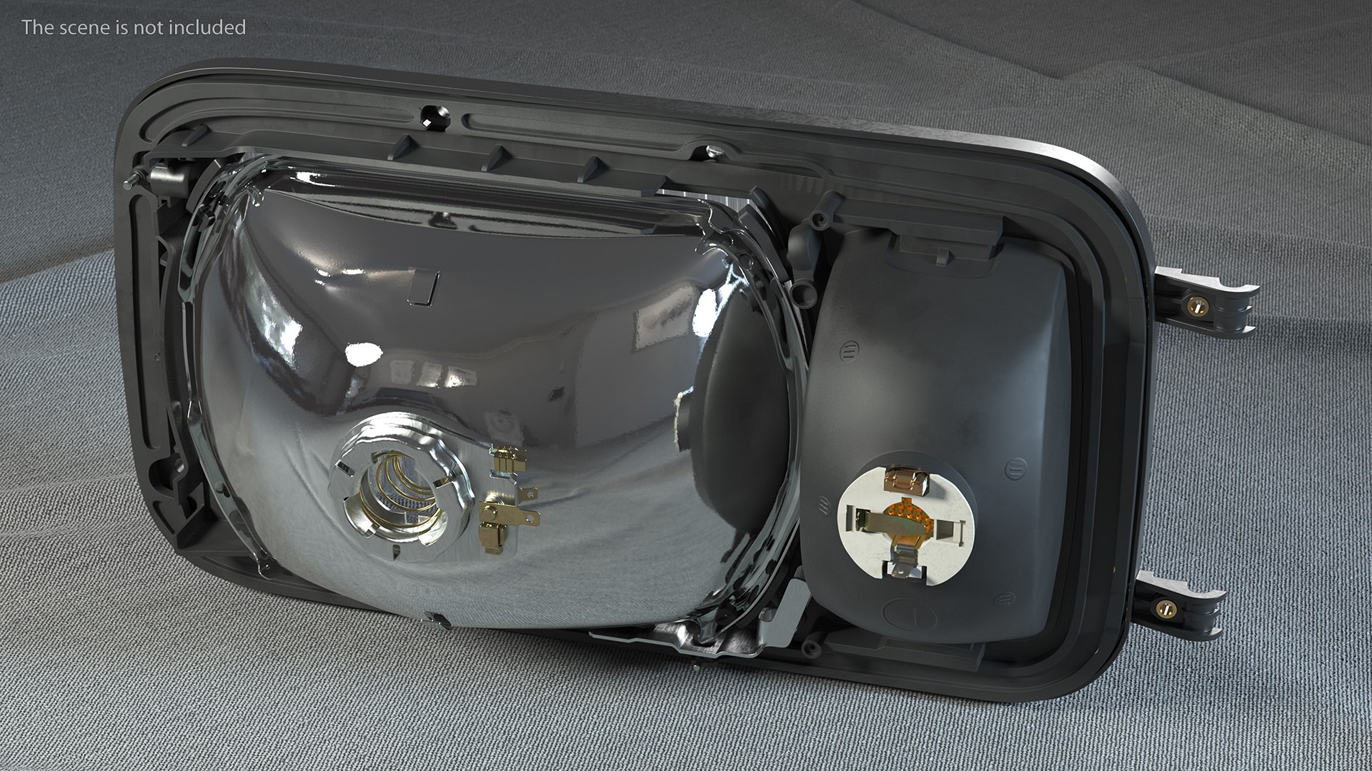 3D Model Right Rectangular Halogen H4 Truck Headlight - TurboSquid 1833934