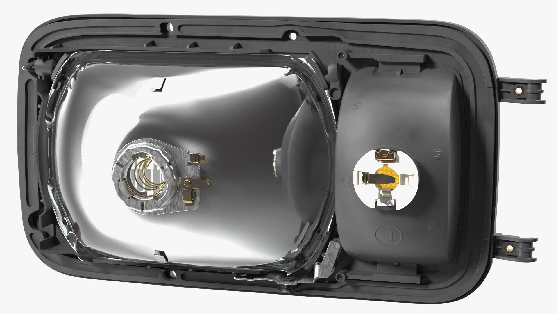 3D model Right Rectangular Halogen H4 Truck Headlight - TurboSquid 1833934