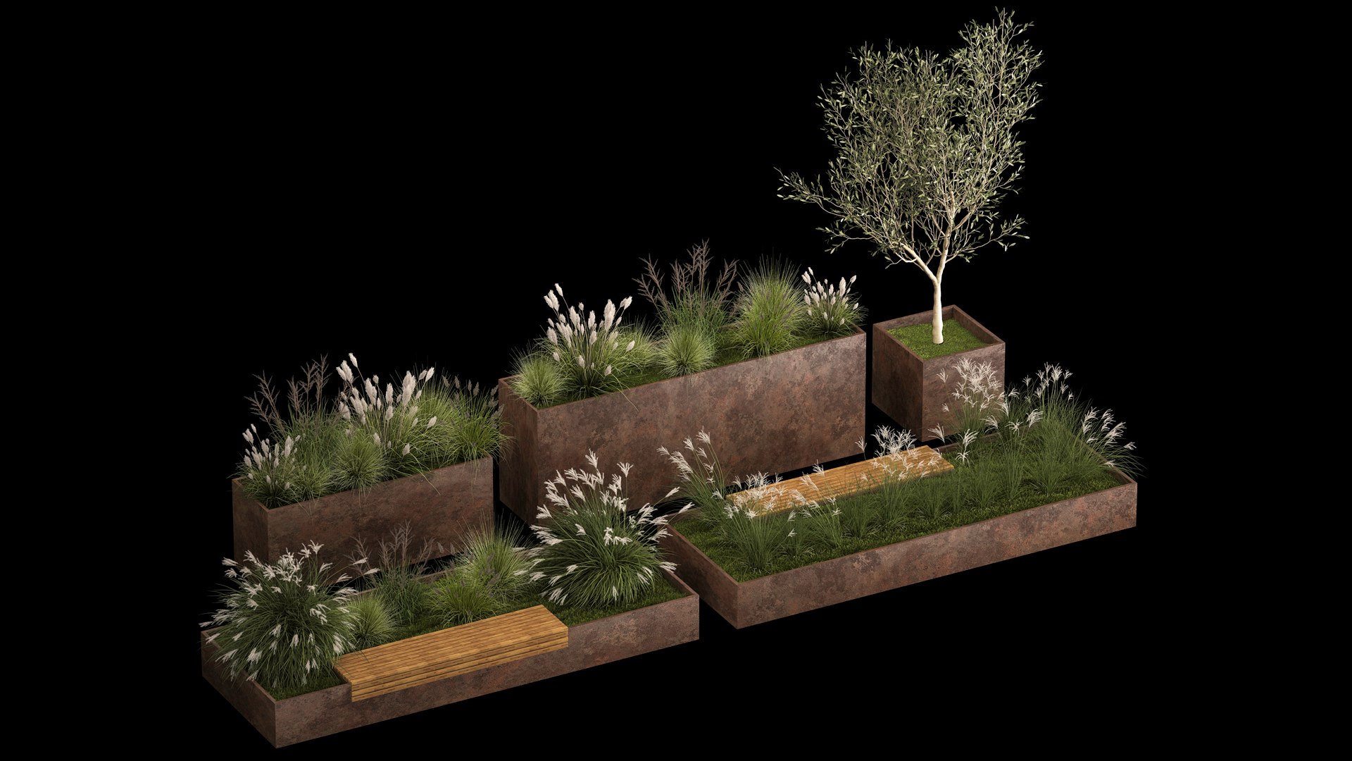 Bushes For Landscaping And Urban Environments 1139 3D Model ...