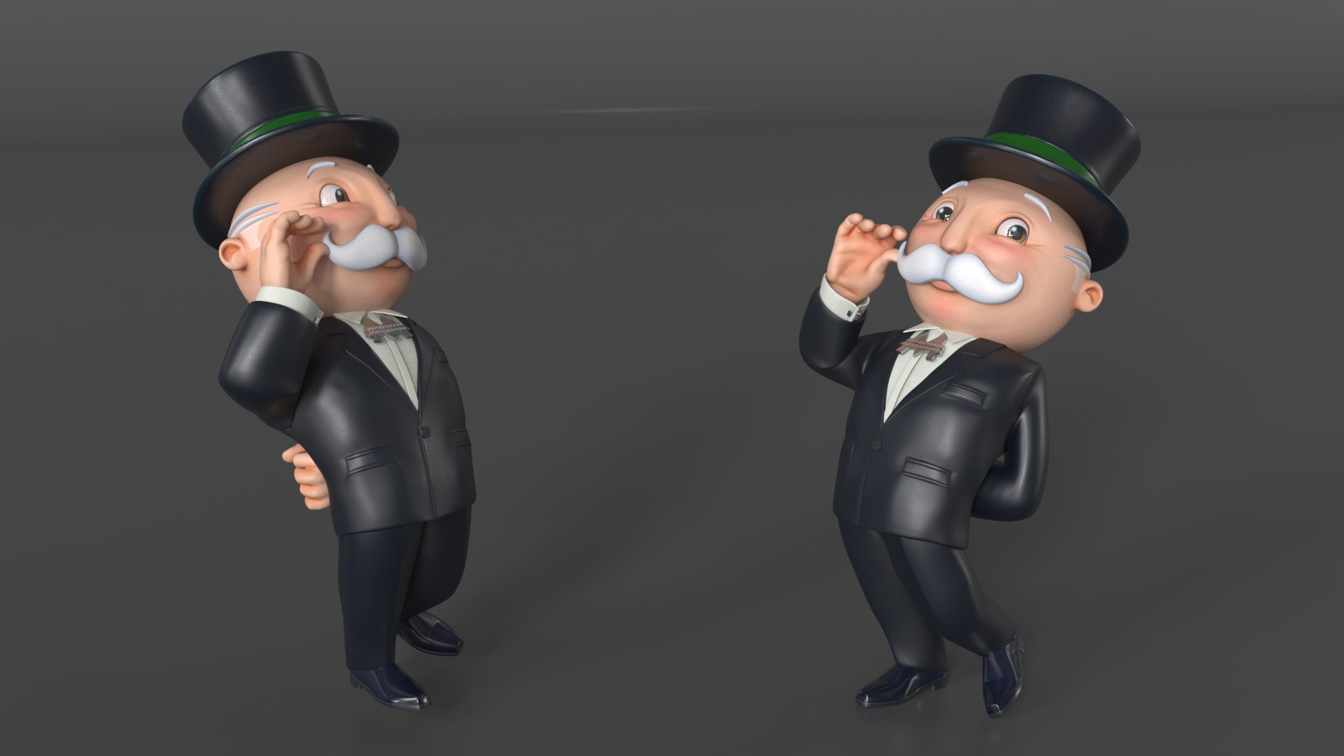 3D Mr Monopoly Moustache Twirl Pose For 3D Print Model - TurboSquid 2288109