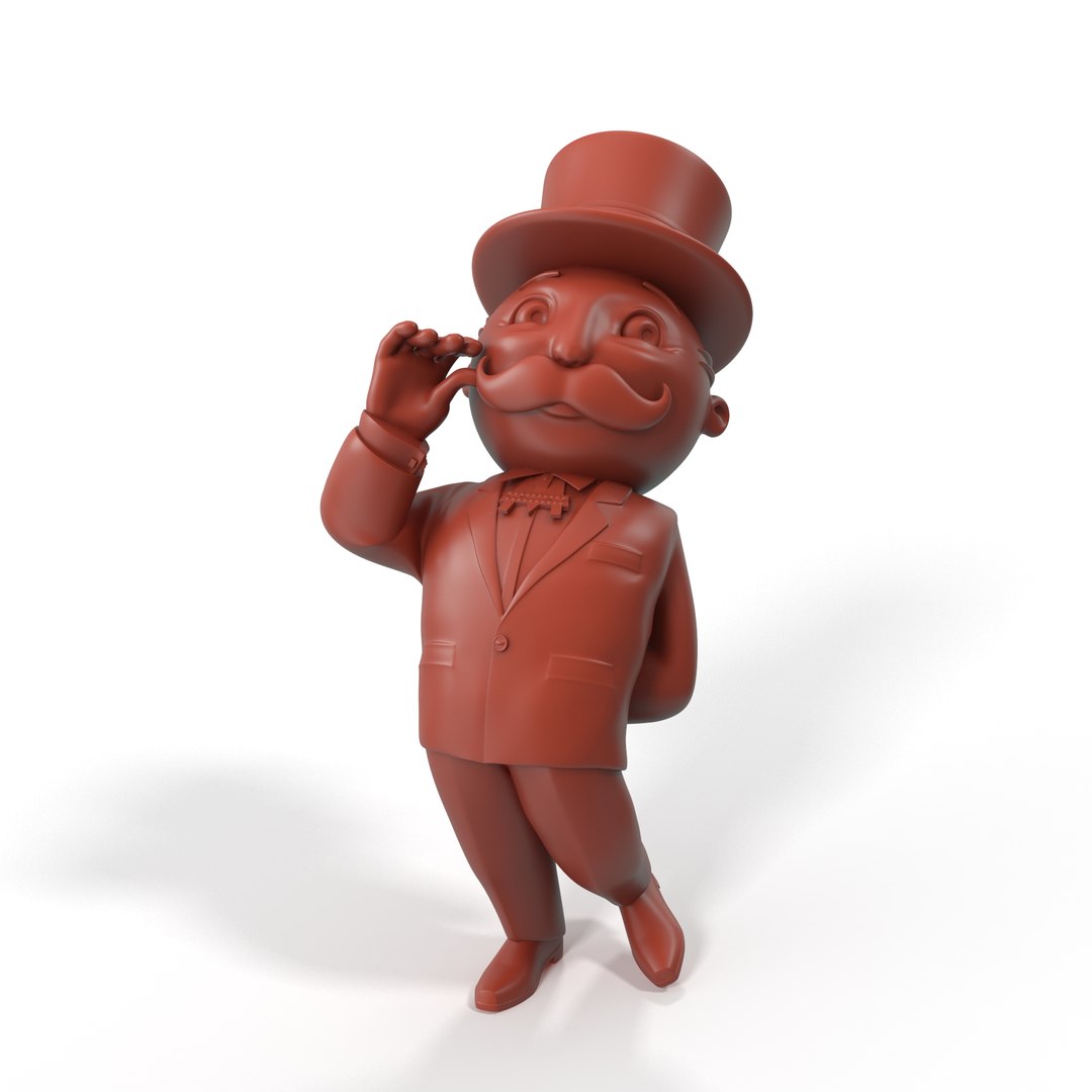 3D Mr Monopoly Moustache Twirl Pose For 3D Print Model - TurboSquid 2288109