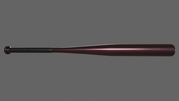 3D PBR Baseball Bat Moderate Red - TurboSquid 1721186