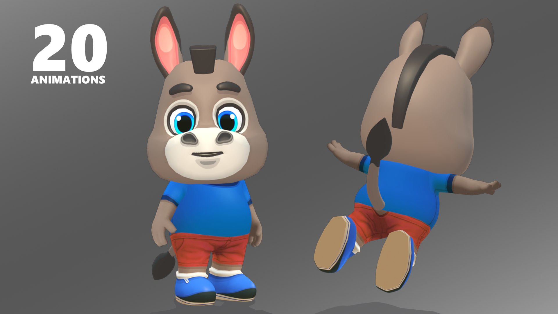 Donkey Mule Animated Rigged model - TurboSquid 2014855
