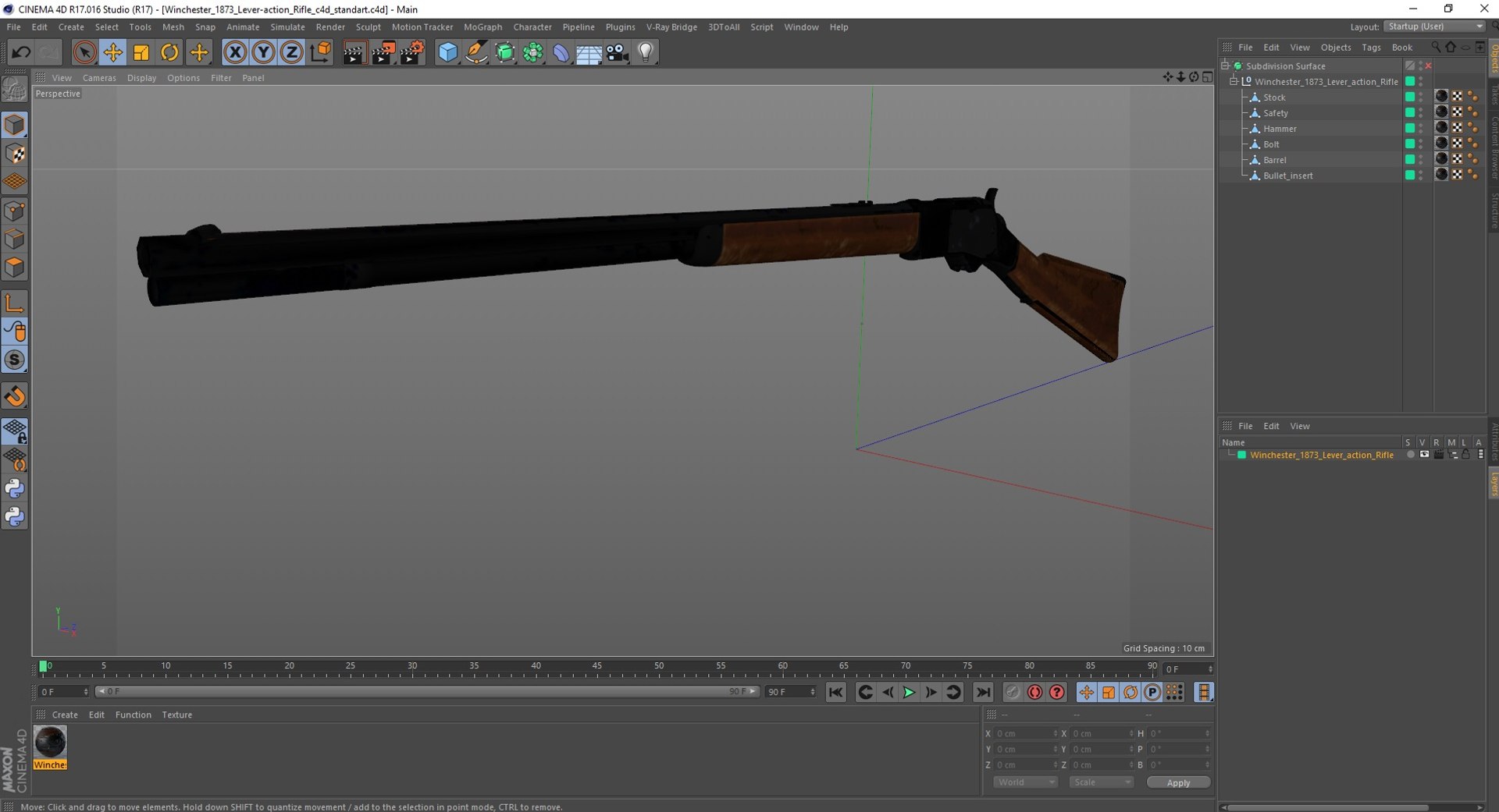 Winchester 1873 Lever-action Rifle 3D - TurboSquid 2116319