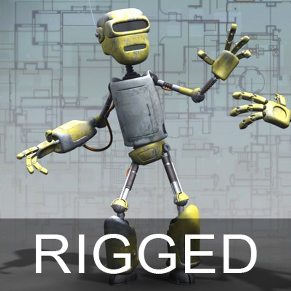 robot droid rig 3d model