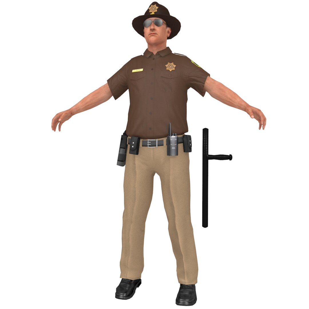 Sheriff Man Gun 3D Model - TurboSquid 1353799