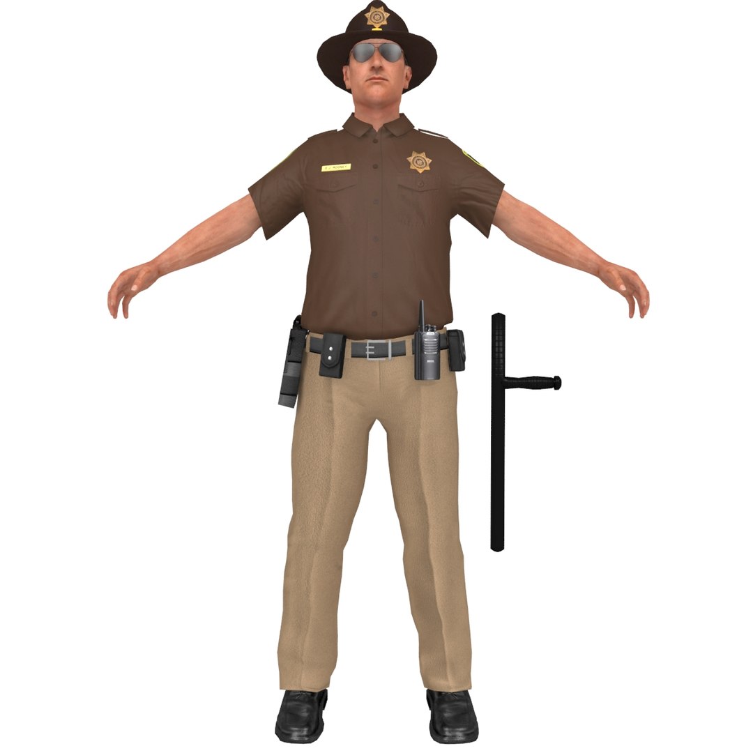 Sheriff Man Gun 3D Model - TurboSquid 1353799