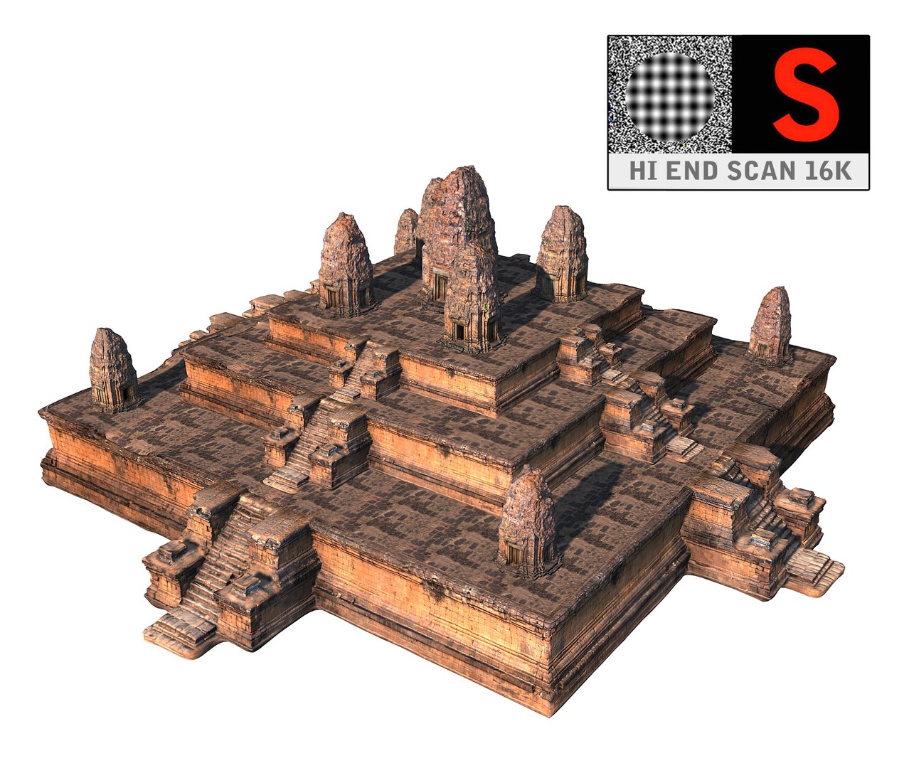 Hindu Pyramid Temple 16k Obj
