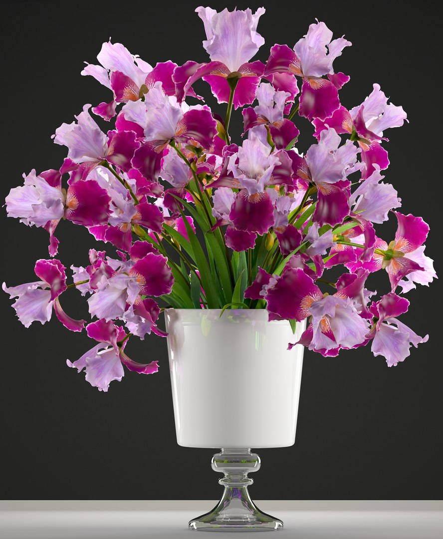 Flower Bouquet Iris 3D Model - TurboSquid 1295616