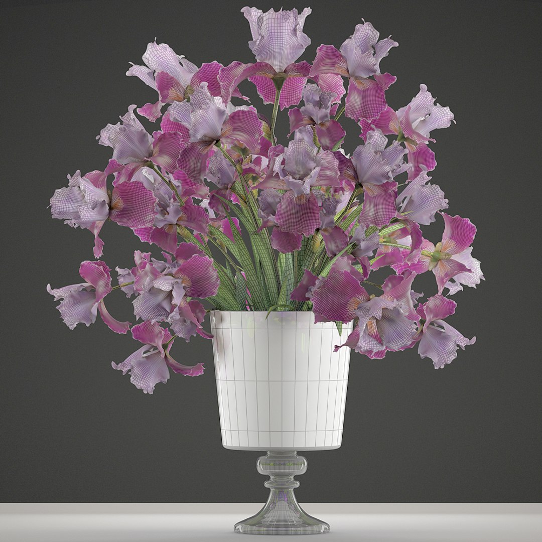 Flower Bouquet Iris 3D Model - TurboSquid 1295616