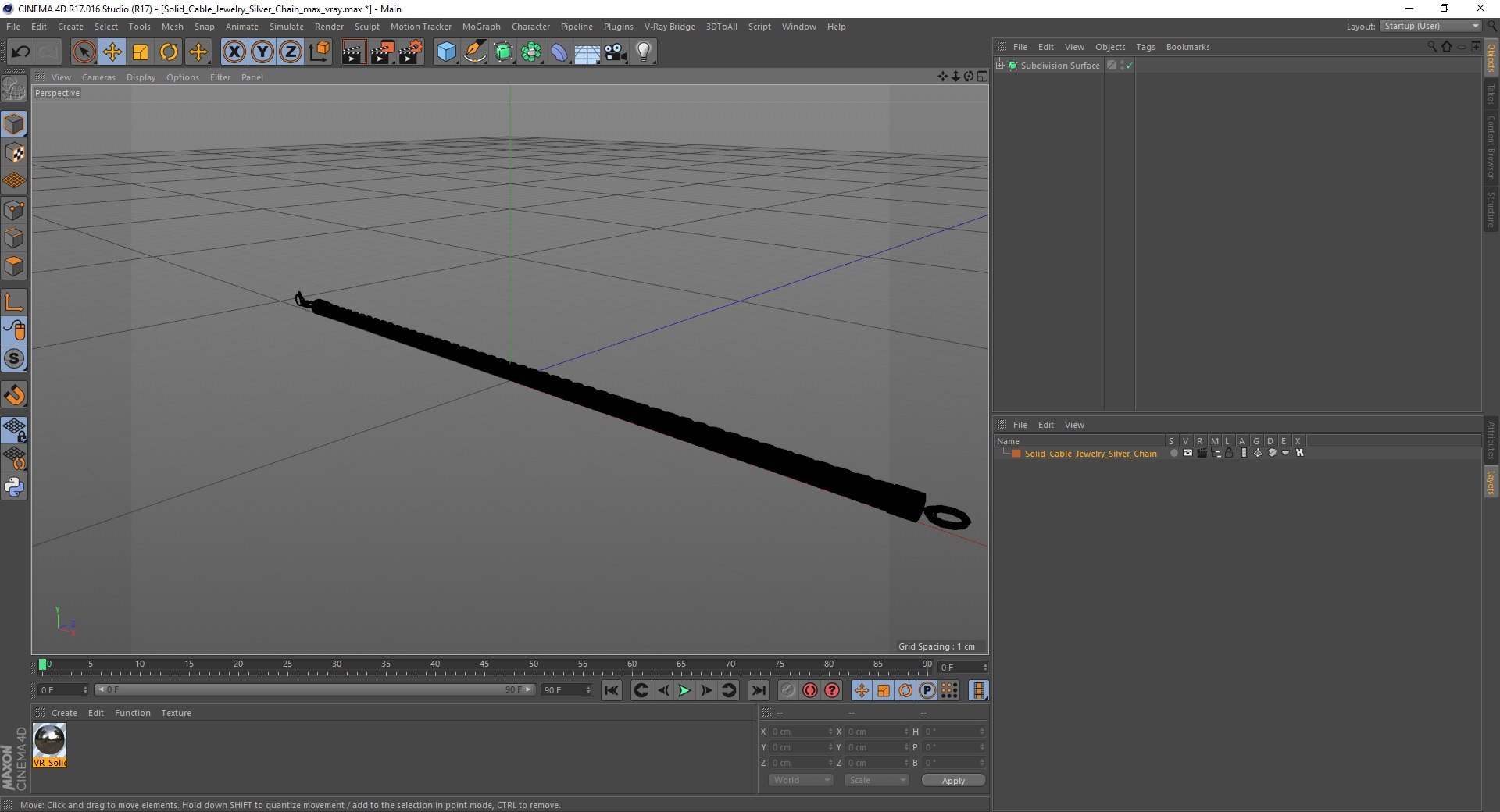 Solid Cable Jewelry Silver Chain 3D Model - TurboSquid 2243993