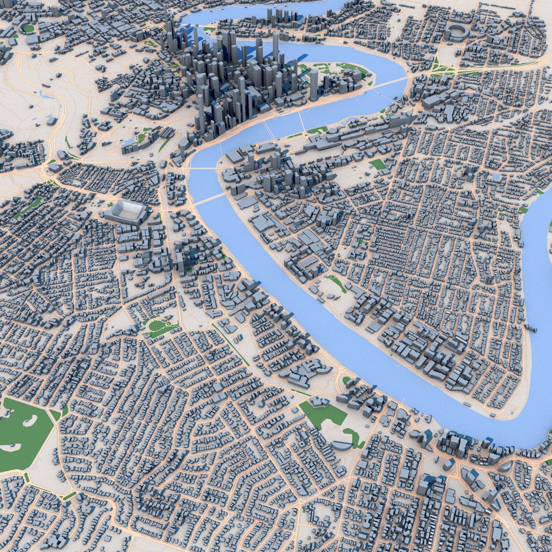 3D Brisbane City Australia Model - TurboSquid 2301961
