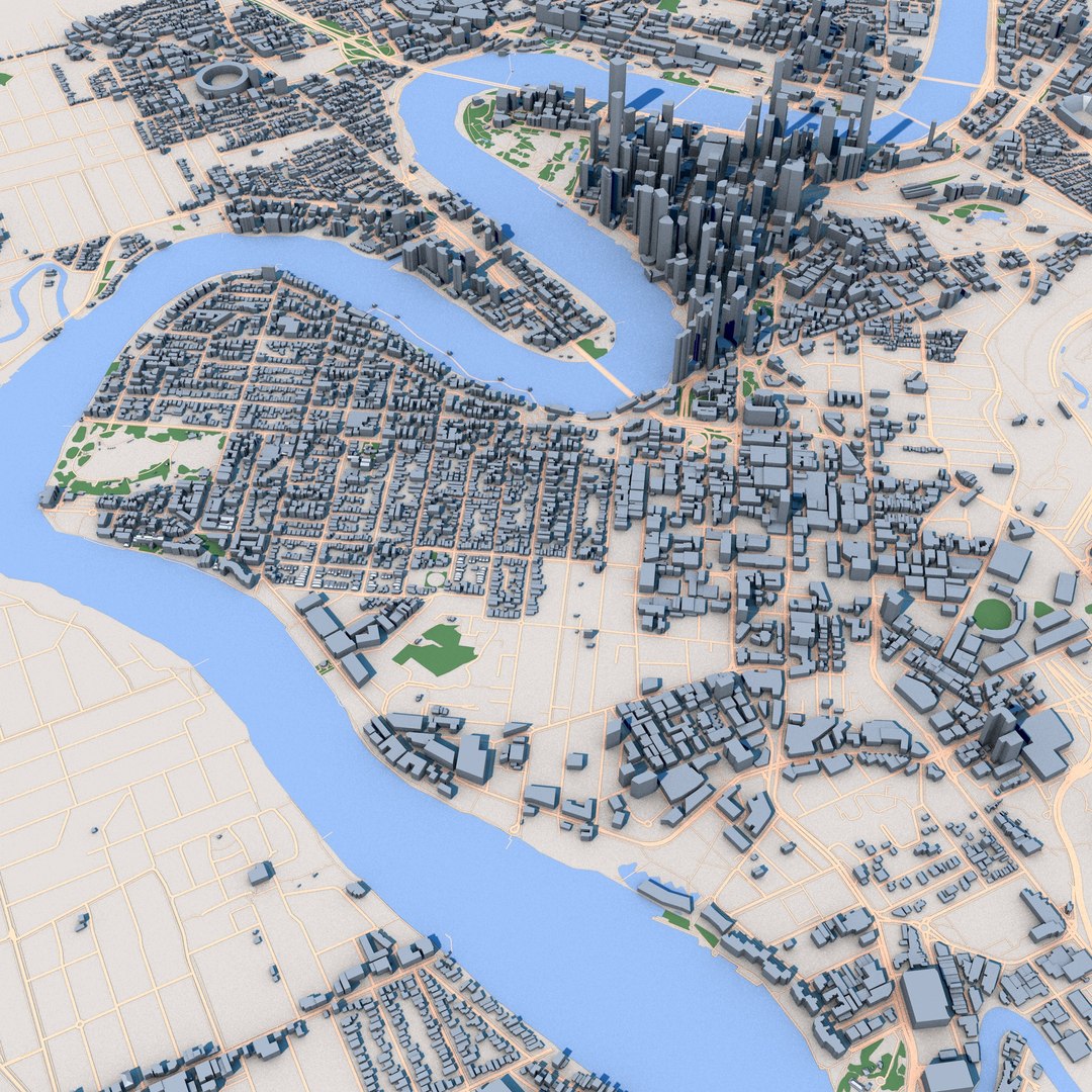 3D Brisbane City Australia Model - TurboSquid 2301961
