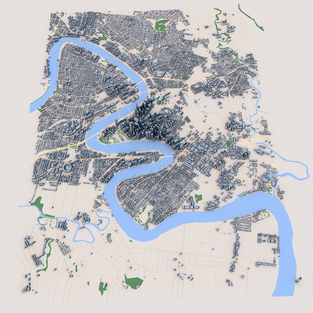 3D Brisbane City Australia Model - TurboSquid 2301961
