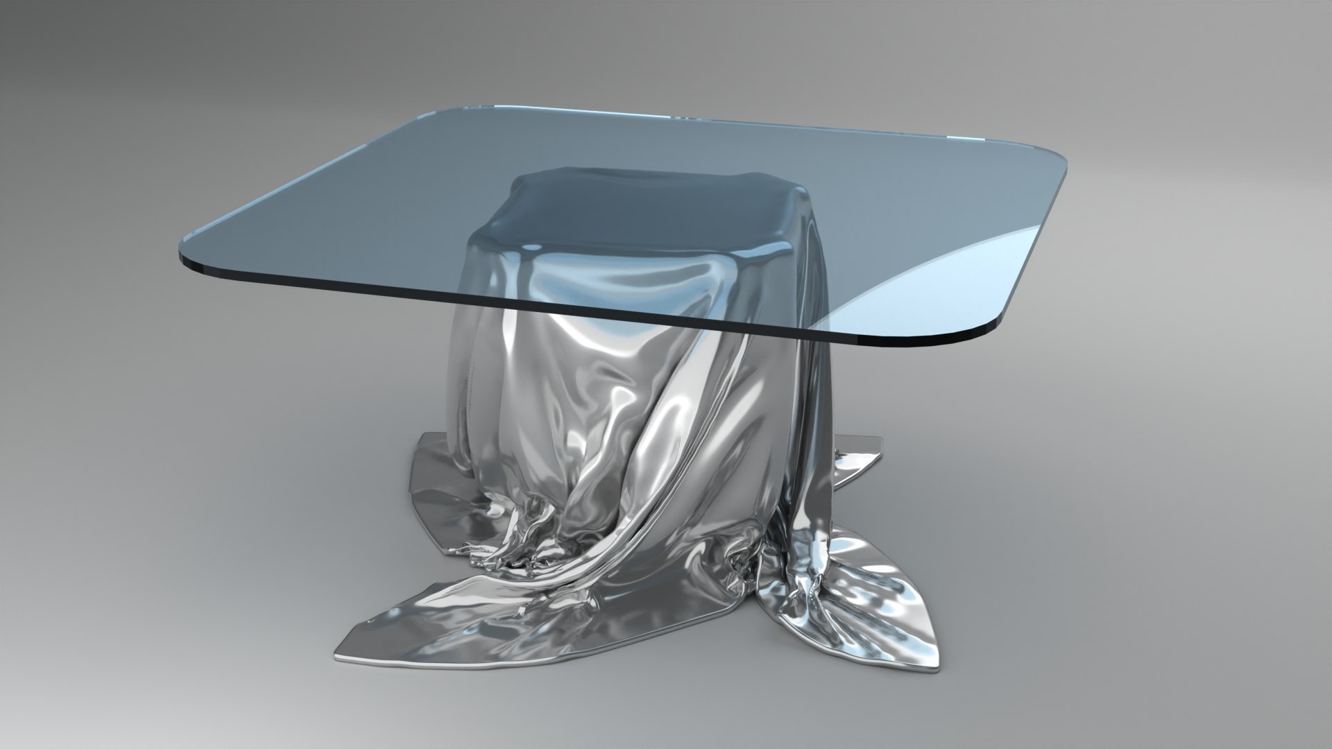 3D model Square Table Coffee Table Silver Metalic - TurboSquid 2064256