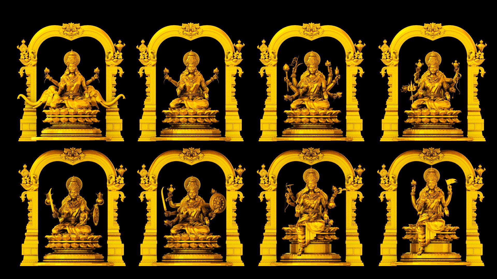 3d God Ashtalakshmi Lakshmi Models Turbosquid 1848375