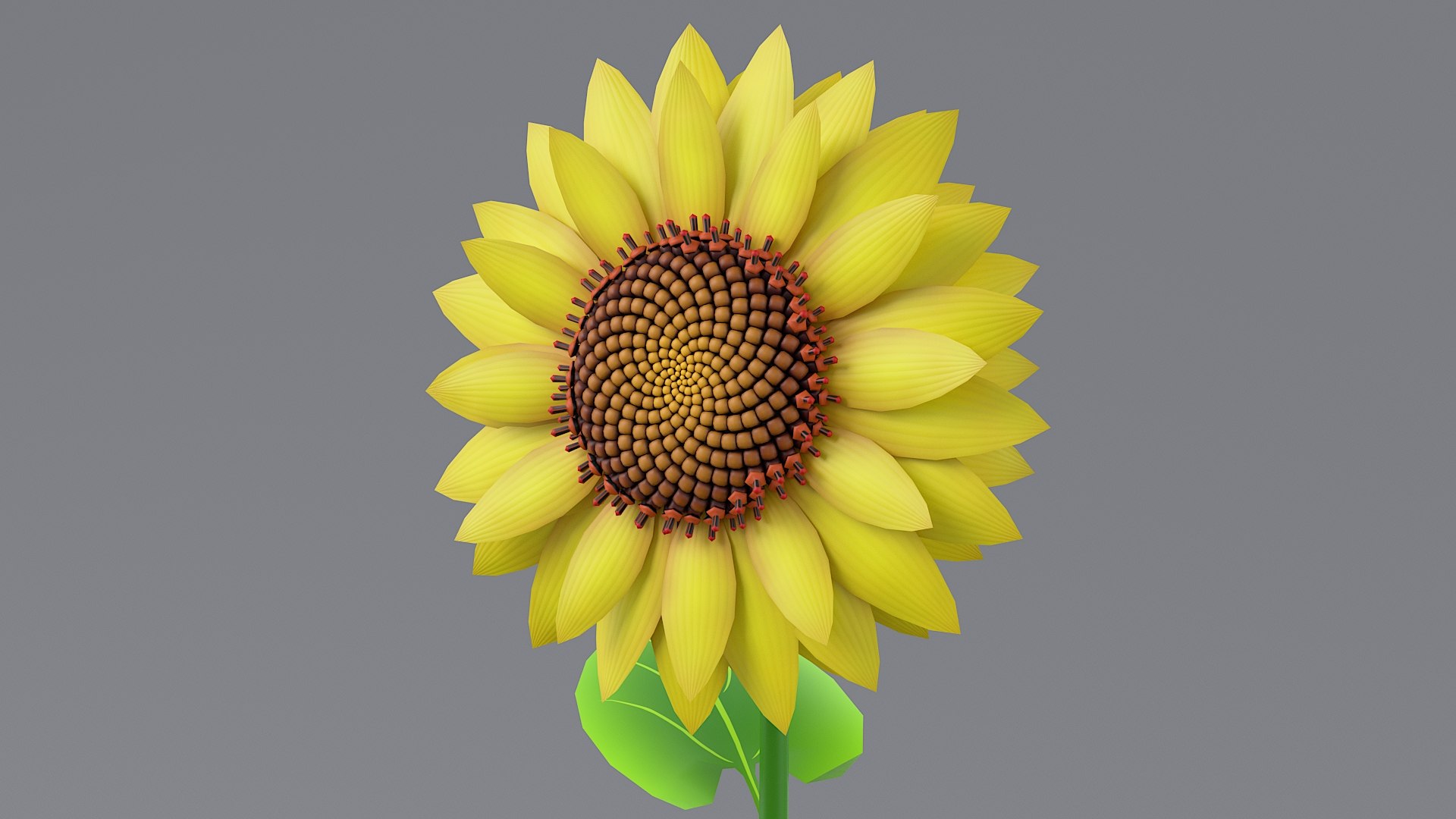 3D Cartoon Sunflower 02 Model - TurboSquid 2049060