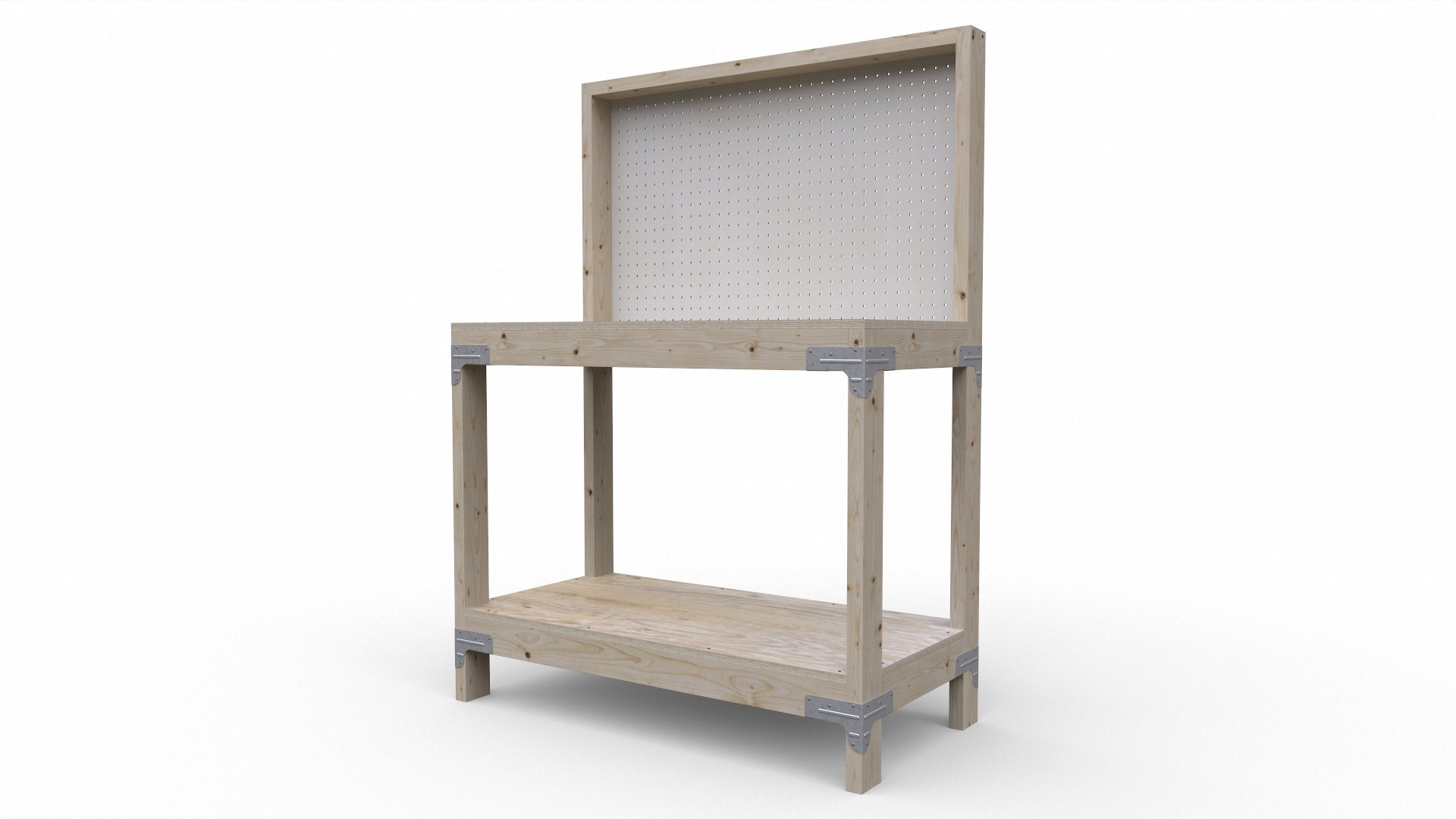 3D Wood Heavy-Duty Workbench Model - TurboSquid 2079431